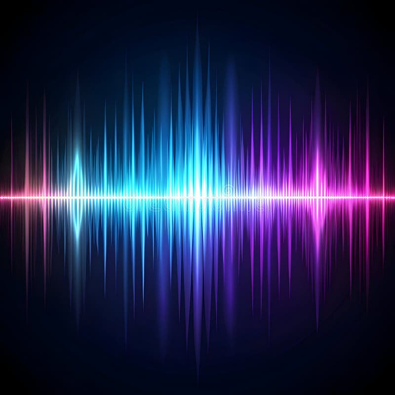 Abstract Purple and Blue Digital Soundwave Effect Stock Illustration ...