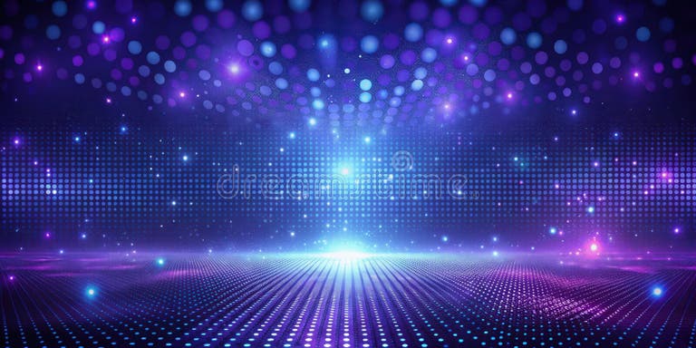 Abstract Purple and Blue Digital Space Background with Glowing Dots and ...