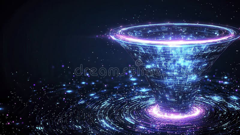 Abstract Purple and Blue Light Vortex on Dark Background Stock Illustration - Illustration of ...