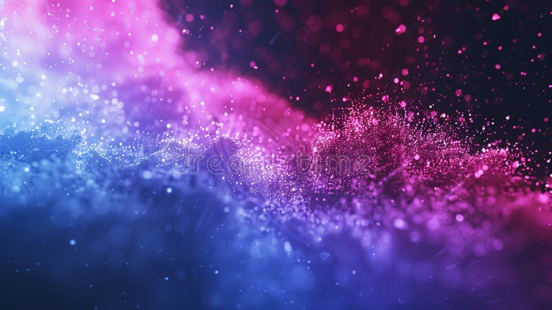 Abstract Purple Blue Particle Cloud Background - Bokeh Effect ...