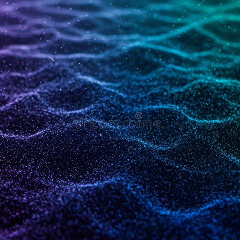 Abstract Purple and Blue Particle Wave Background Stock Illustration ...