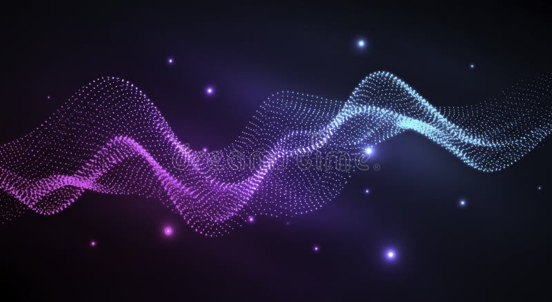 Abstract Purple and Blue Particle Wave Background Stock Illustration ...