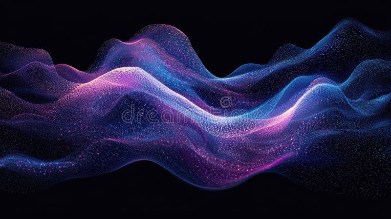 Abstract Purple and Blue Particle Wave Background Stock Illustration ...