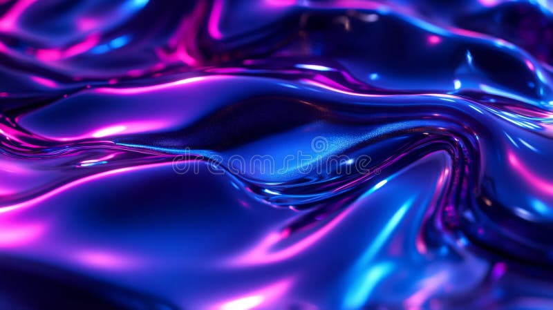 Abstract Purple Blue Pink Neon Shiny Metallic Fluid Background Stock ...