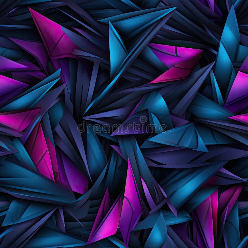 Abstract Purple and Blue Triangles Wallpaper with Distorted Forms ...