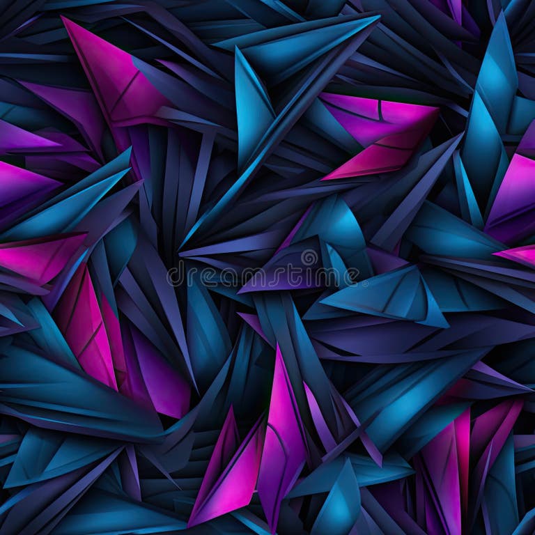 Abstract Purple and Blue Triangles Wallpaper with Distorted Forms ...