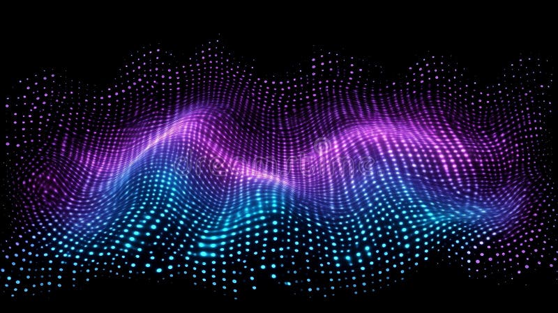 Abstract Purple Blue Wave Light Particle Design Stock Photo - Image of ...