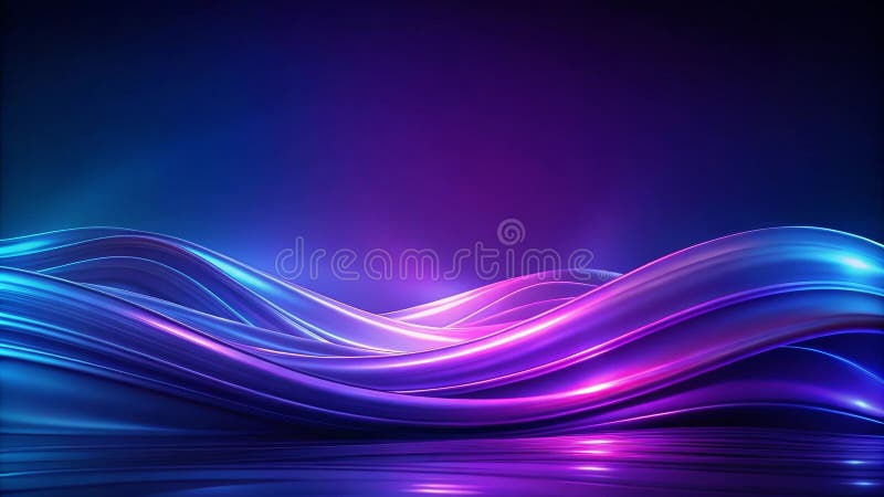 Abstract Purple and Blue Waves Flowing Across a Dark Background ...