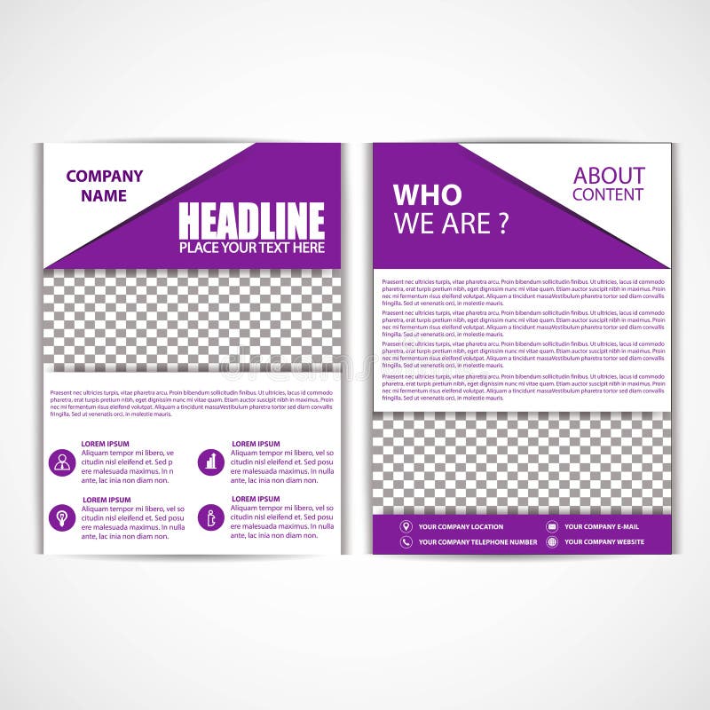 Abstract Purple Color Flyer Template, Size A4 Stock Vector ...