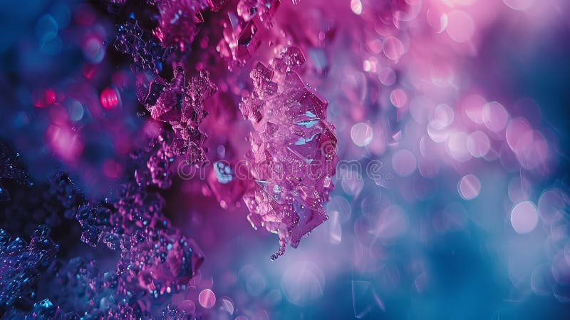 Abstract Purple Crystals on Bokeh Background, Science, Futuristic ...