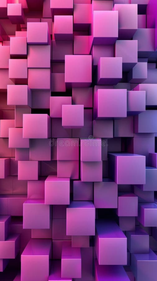 Abstract Purple Cubes Background Stock Illustration - Illustration of ...