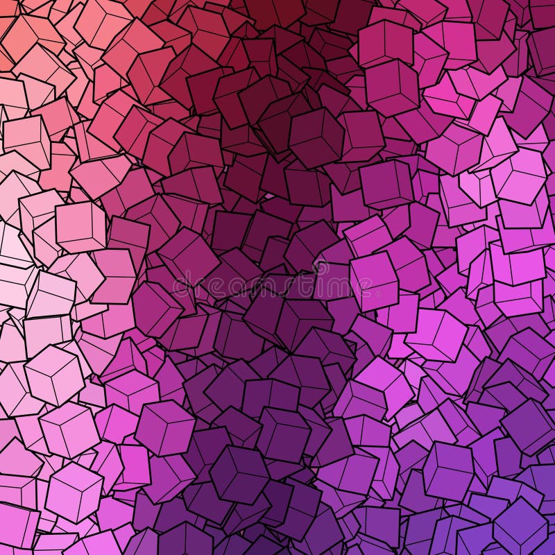 Abstract Purple Cubes Element Background. Overlapping Geometry Design ...
