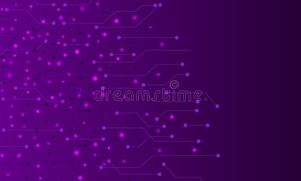Abstract Purple Electronic Circuit Technology Background Stock Vector ...
