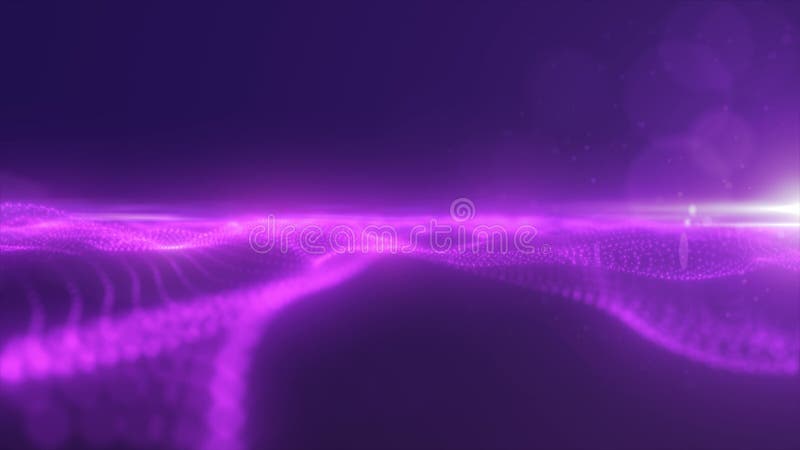 Abstract Purple Energy Surface with Magic Waves of Particles and Points ...