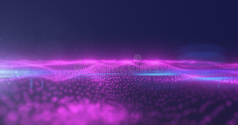 Abstract Purple Energy Surface with Magic Waves of Particles and Points ...