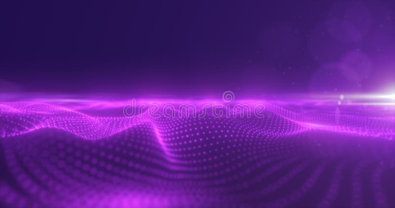 Abstract Purple Energy Surface with Magic Waves of Particles and Points ...