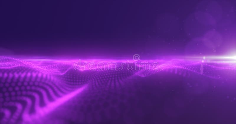 Abstract Purple Energy Surface with Magic Waves of Particles and Points ...