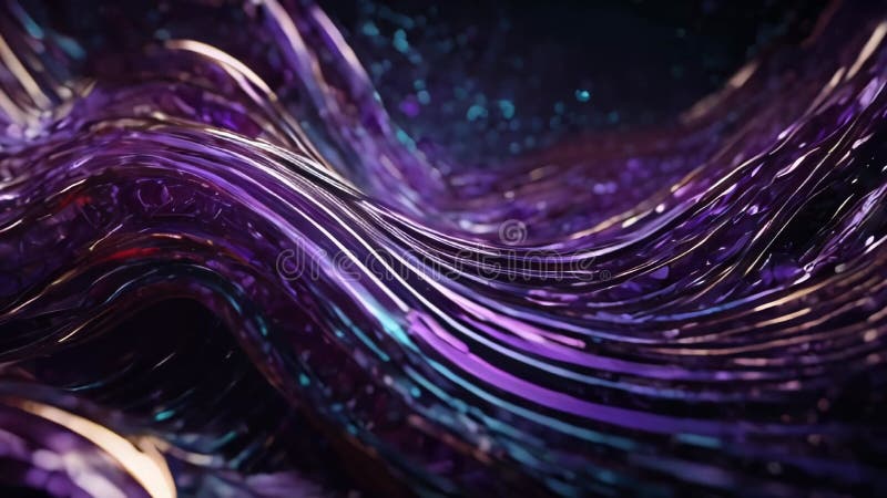 Abstract Purple Energy Round Sphere Glowing with Particle Waves Hi-tech ...