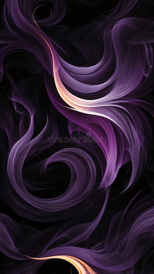 Abstract Purple Fire Design in Black Ai Generated Stock Illustration ...