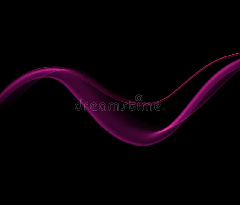 Abstract Purple Flow Glowing Light on Black Background Waves, Smooth ...