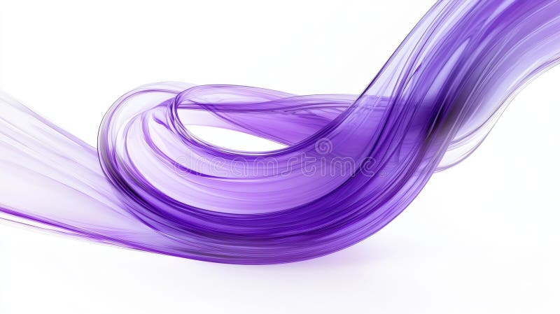Abstract Purple Flowing Wave Design on a White Background Stock ...