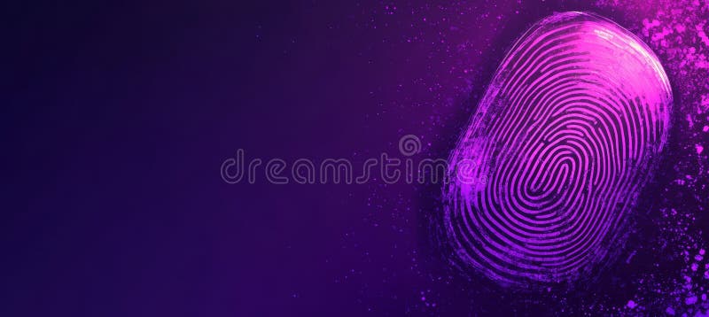 Abstract Purple Futuristic Fingerprint Security Identification on a ...