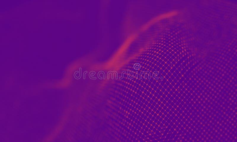 Abstract Purple Geometrical Background . Connection Structure. Science ...