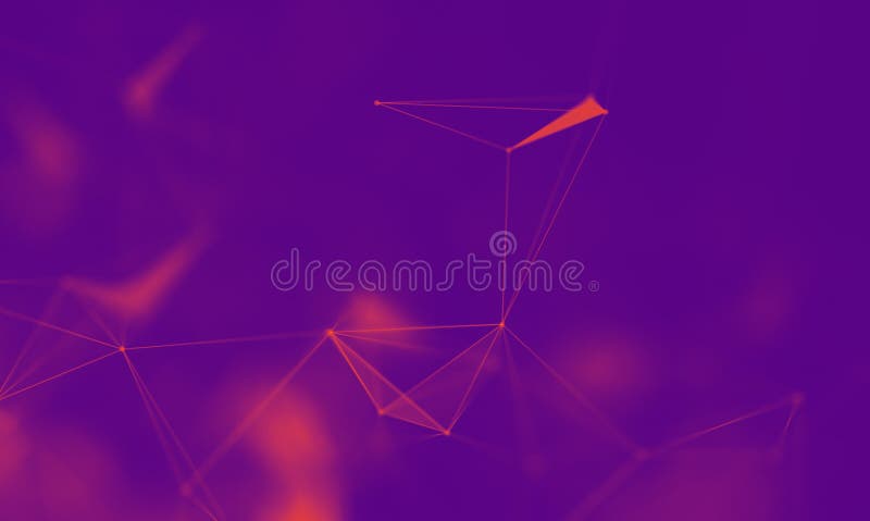 Abstract Purple Geometrical Background . Connection Structure. Science ...