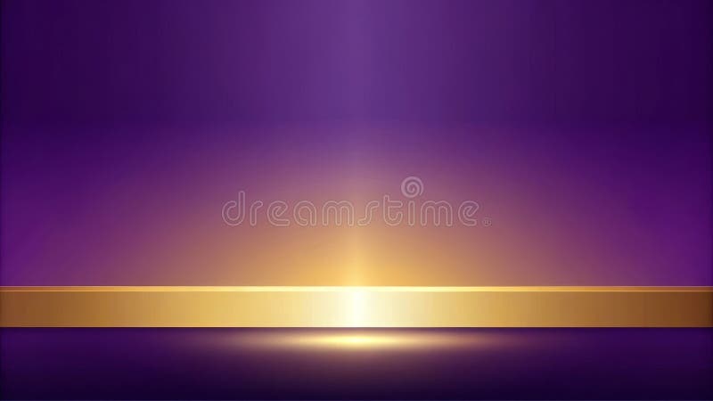 Abstract Purple and Gold Gradient Background with Illuminated Platform ...