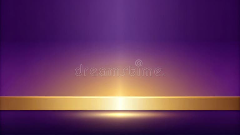 Abstract Purple and Gold Gradient Background with Illuminated Platform ...