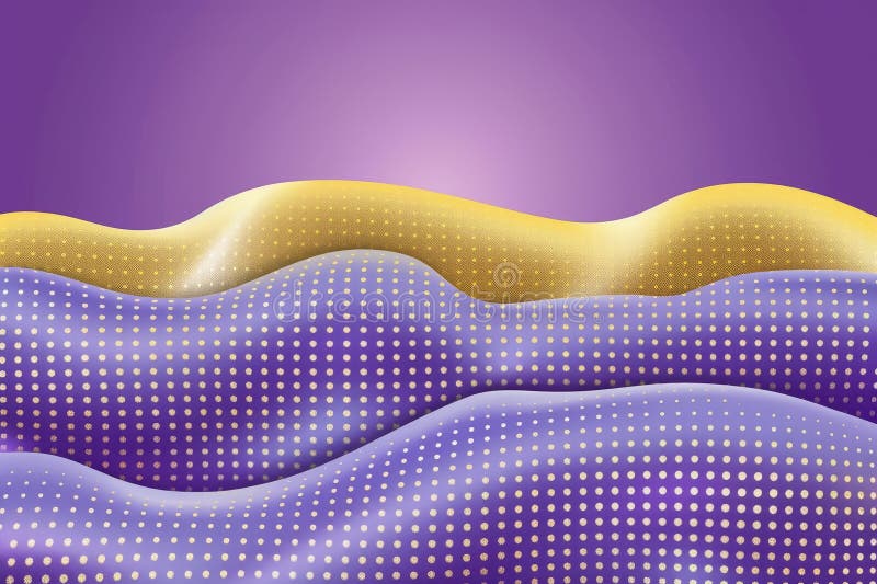 Abstract Purple and Gold Wave Patterns with Dotted Texture. Stock ...