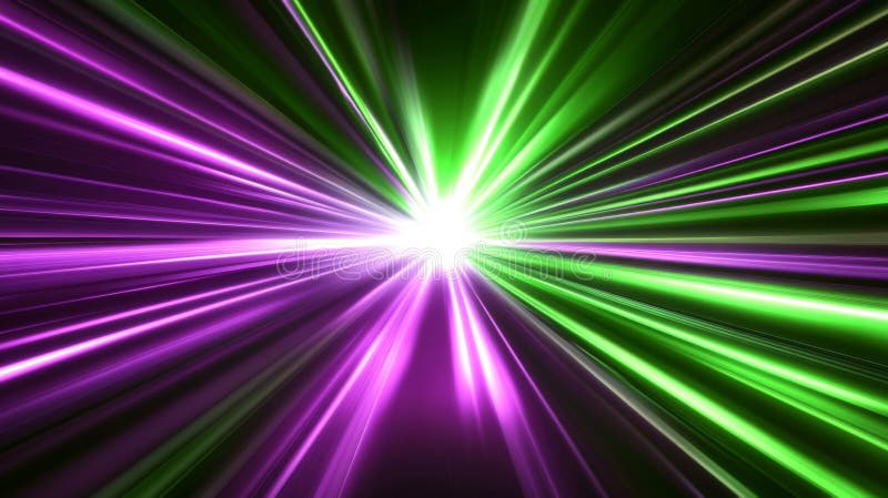Abstract Purple and Green Light Rays Background Stock Illustration ...