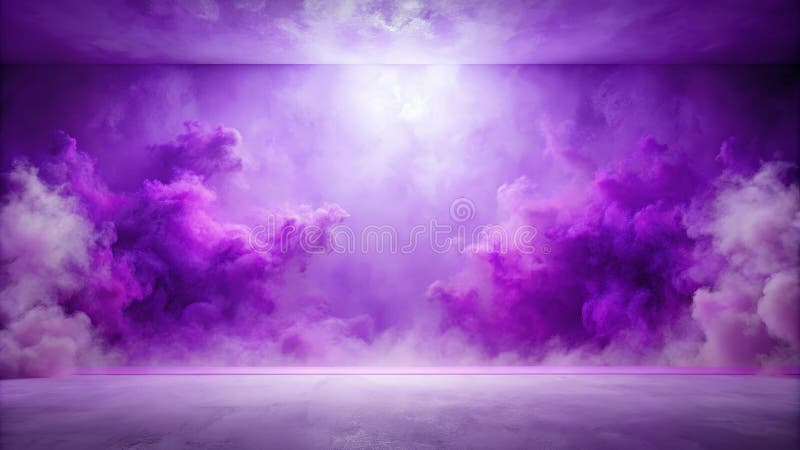Abstract Purple Haze Studio Backdrop with Illuminated Floor. Generative ...