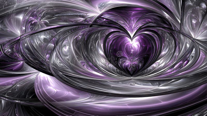 Abstract Purple Heart Design Stock Illustration - Illustration of ...