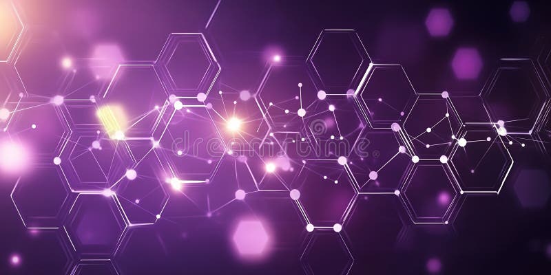 Abstract Purple Hexagon Network Digital Background Design Art Web Data ...
