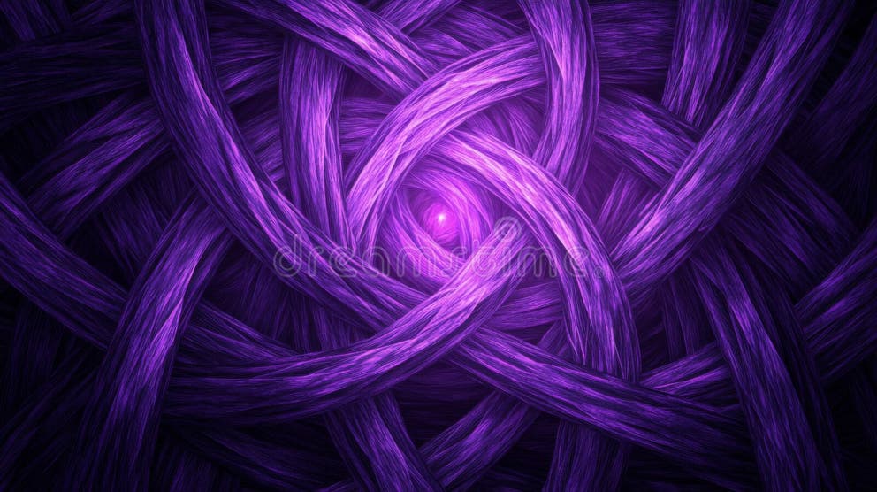 Abstract Purple Intertwined Fiber Optic Threads Stock Illustration ...