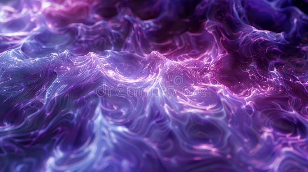 Abstract Purple Landscape: 3D Rendered Data Flow Visualization ...