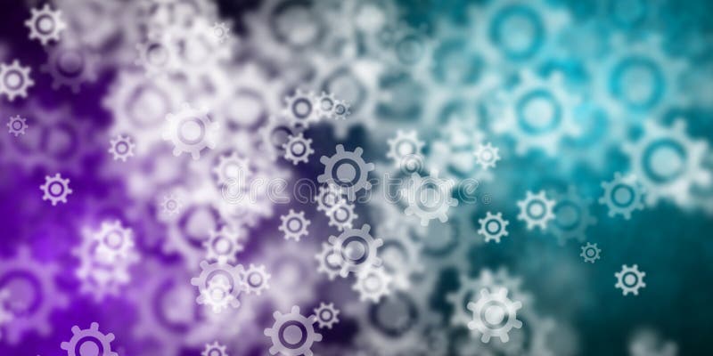 Abstract Purple and Light Blue Background with Flying Cog Wheels Stock ...