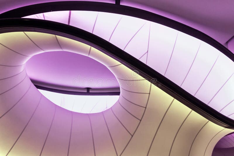 Abstract Purple Light Wall Inside Science Museum in London Editorial ...