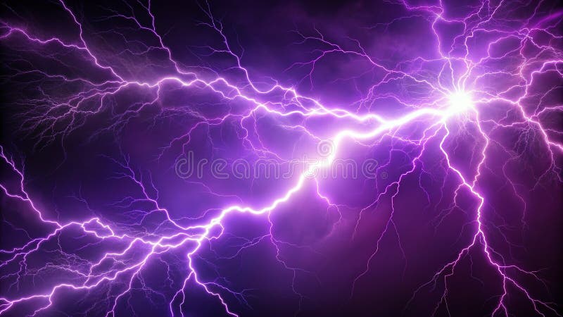 Abstract Purple Lightning Thunder Background AI-Generated Content Stock ...