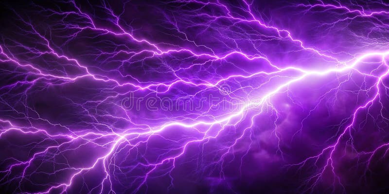 Abstract Purple Lightning Thunder Background AI Generative Stock ...
