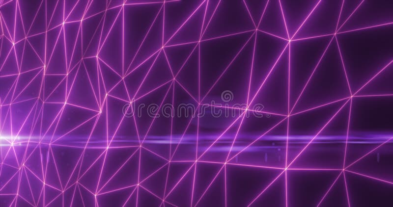 Abstract Purple Lines and Triangles Glowing High Tech Digital Energy ...