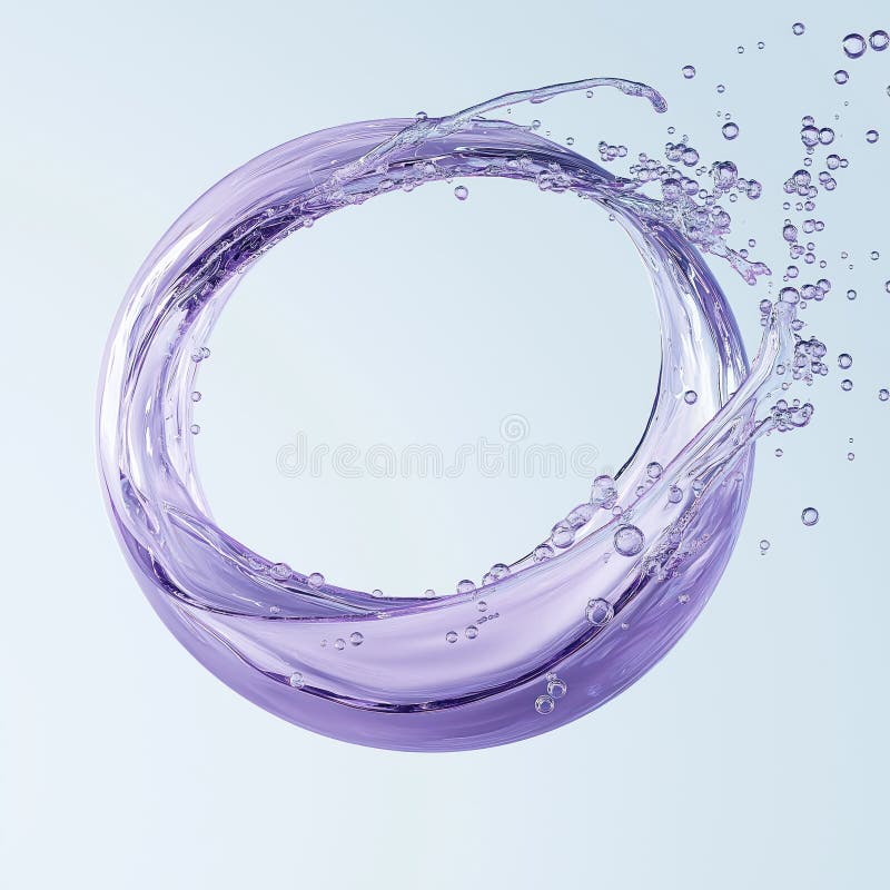 Abstract Purple Liquid Sphere with Dynamic Motion, Bubbles. Fluid ...
