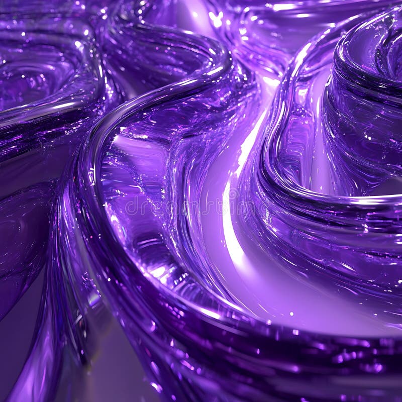 Abstract Purple Liquid Swirls, Glossy Texture, 3D Render Stock ...
