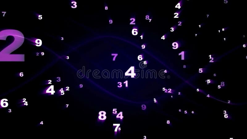 Abstract Purple Motion Background with Floating Numbers Animation Tech Data Visualization Loop ...