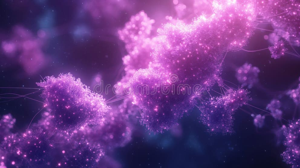 Abstract Purple Nebula Cosmic Cloudscape Image Stock Illustration ...