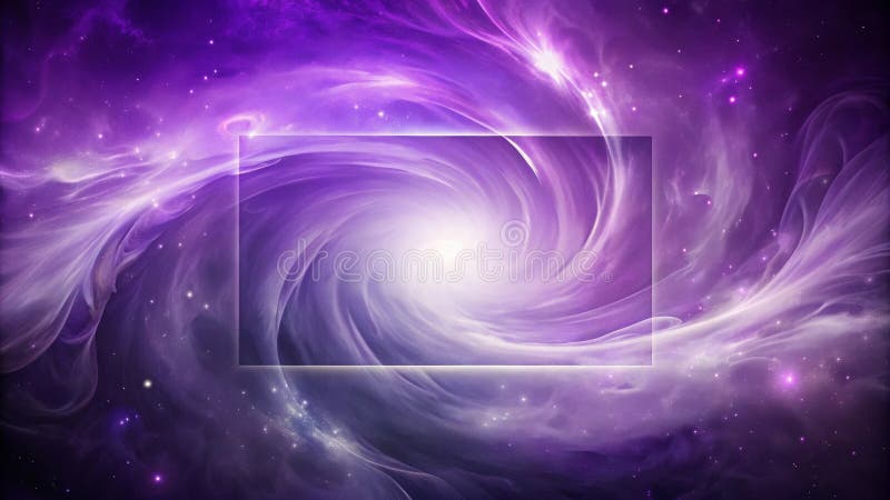 Abstract Purple Nebula Swirl with Central Empty Frame for Text or Image ...