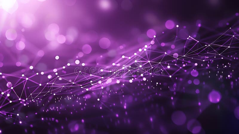 Abstract Purple Network Background with Connecting Dots and Lines ...