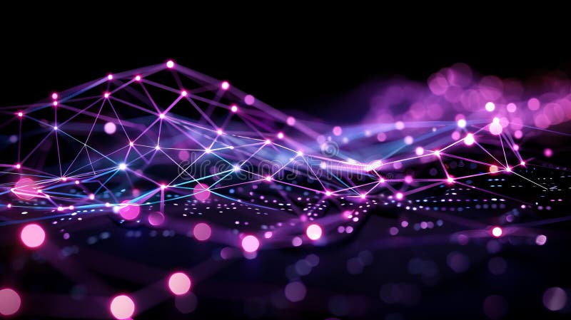 Abstract Purple Network Connection - Futuristic Technology Background ...