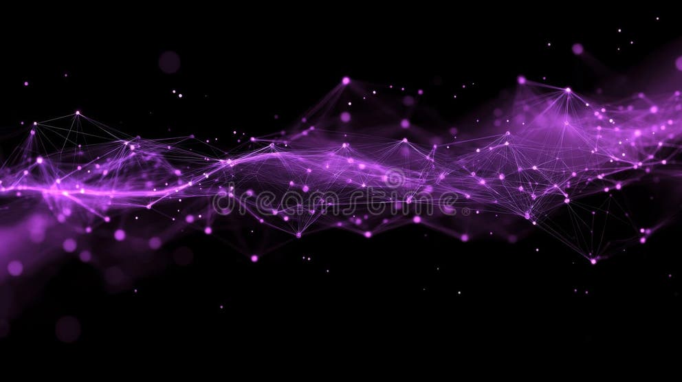 Abstract Purple Network Data Visualization Design Stock Illustration ...